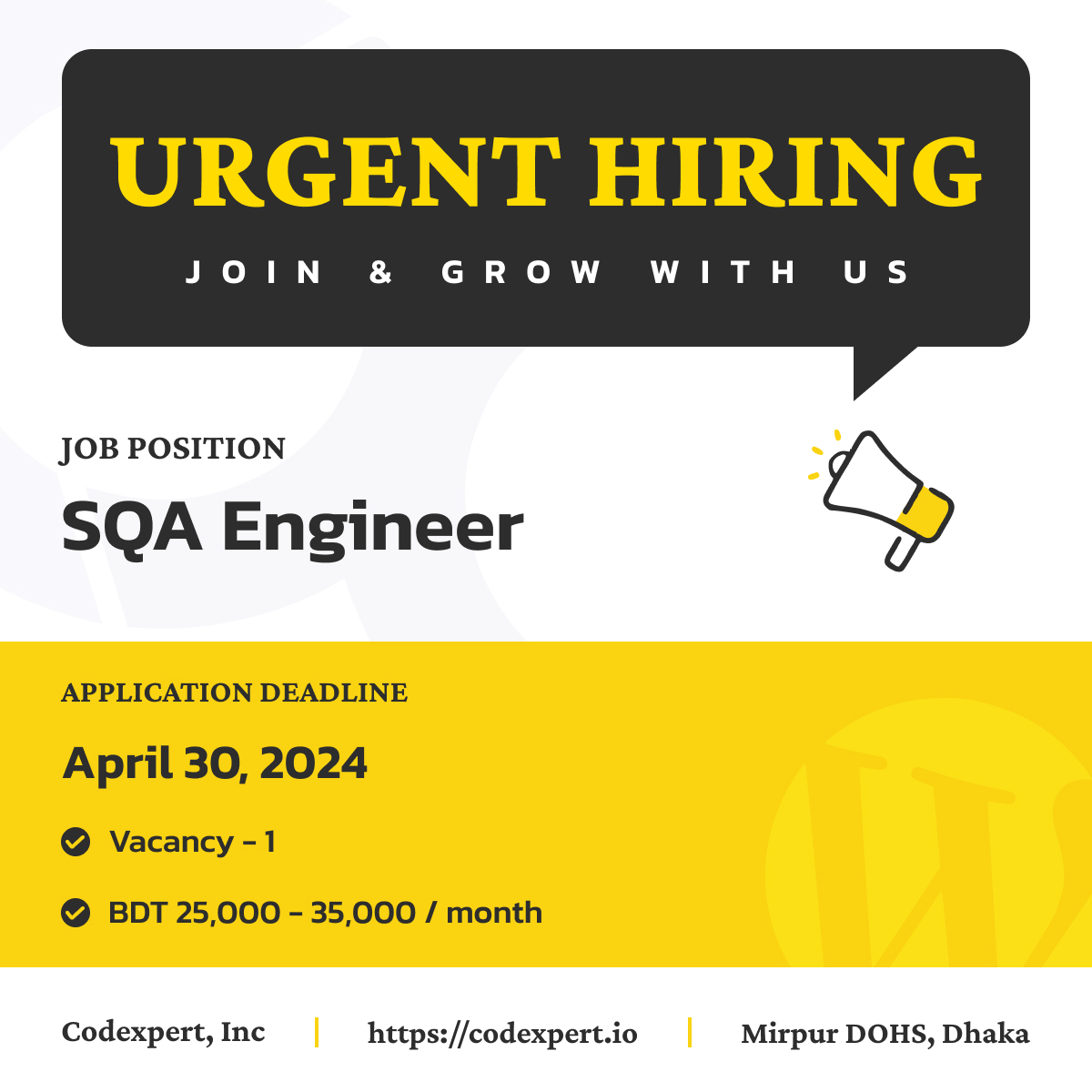 SQA Engineer (WordPress) - Codexpert HR